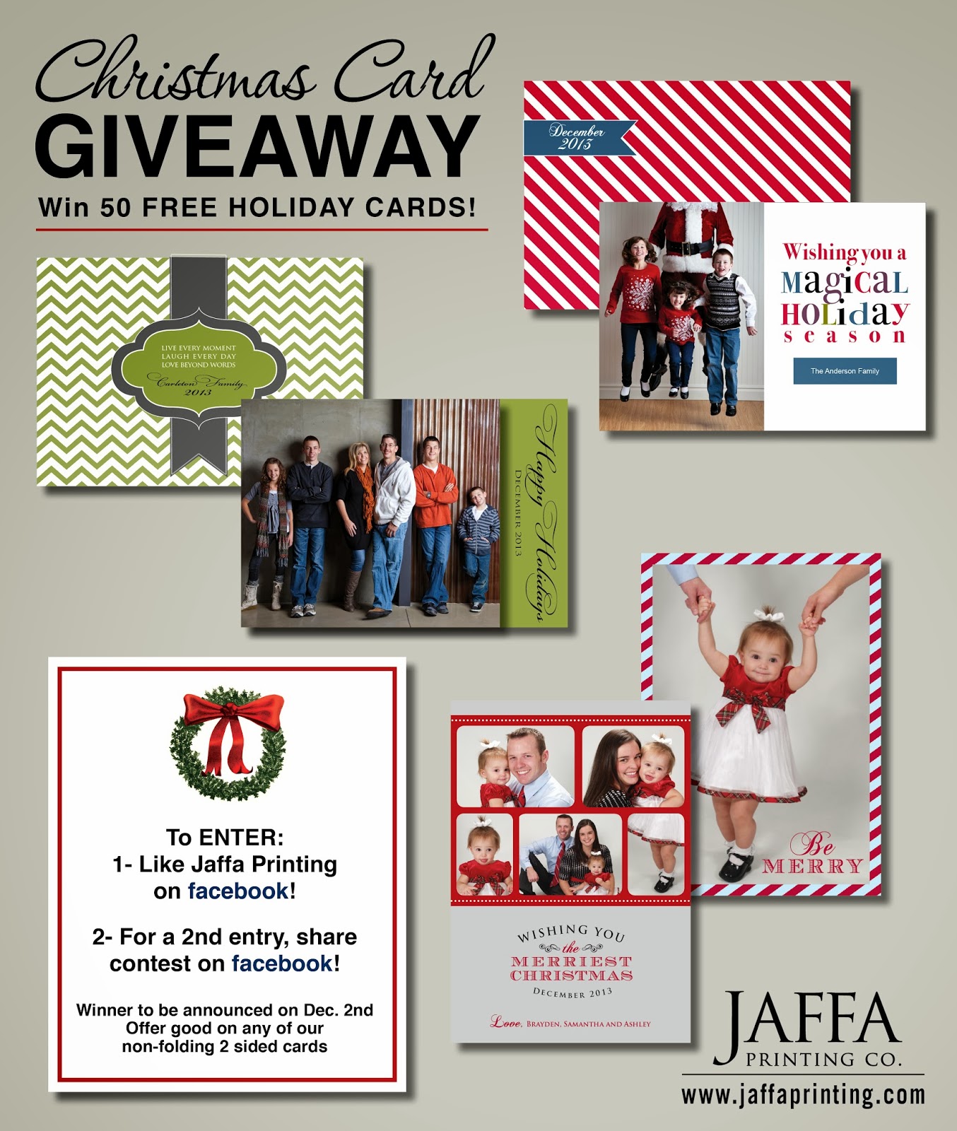 Wedding Invitation Blog: Christmas Card Giveaway!