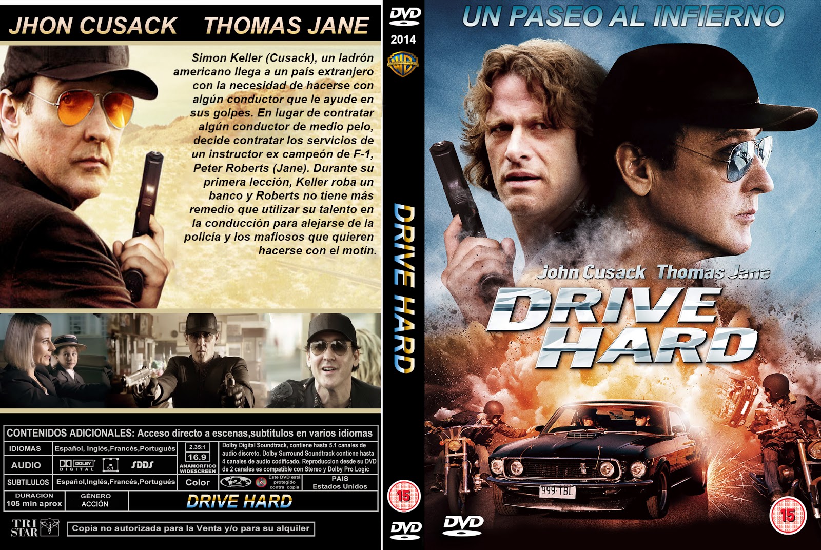 PB | DVD Cover / Caratula FREE: DRIVE HARD - DVD COVER 2014 ESPAÑOL (*)