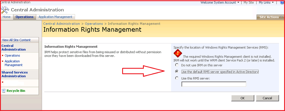 Amardeep Singh's SharePoint Blog: Integrating AD RMS and SharePoint