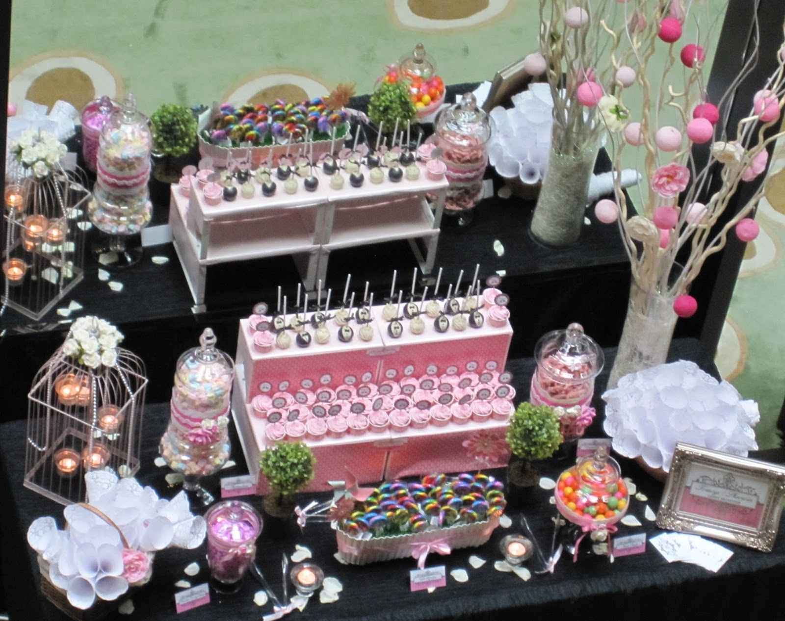 A Reception to Remember: Floral Pink Garden-themed Candy Reception