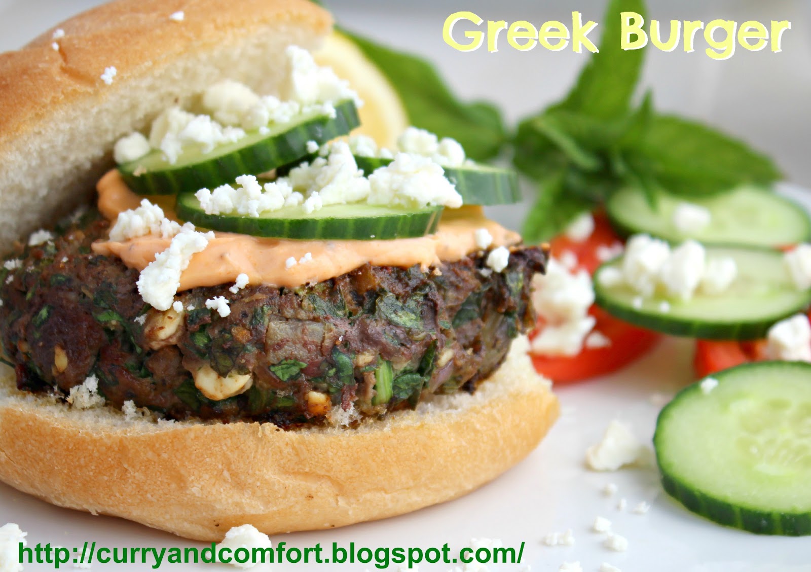Kitchen Simmer: Greek Style Spinach and Feta Burgers (Burger Week) #burgers