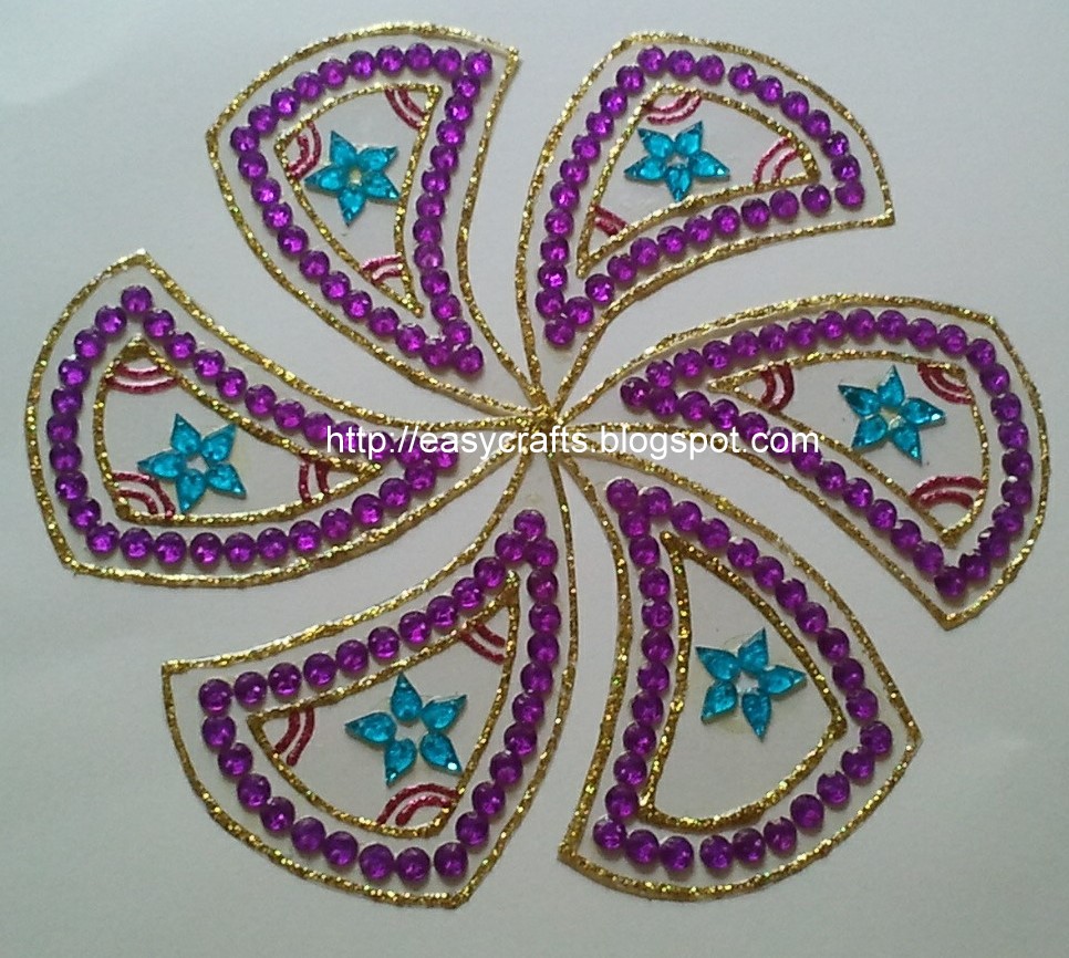 Easy Crafts - Explore your creativity: Kundan rearrangeable rangolis
