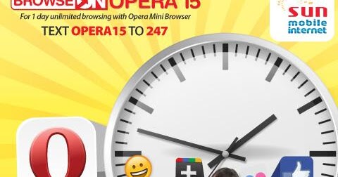 Sun Cellular uses Opera Mini Browser for their 1-day unli internet promo