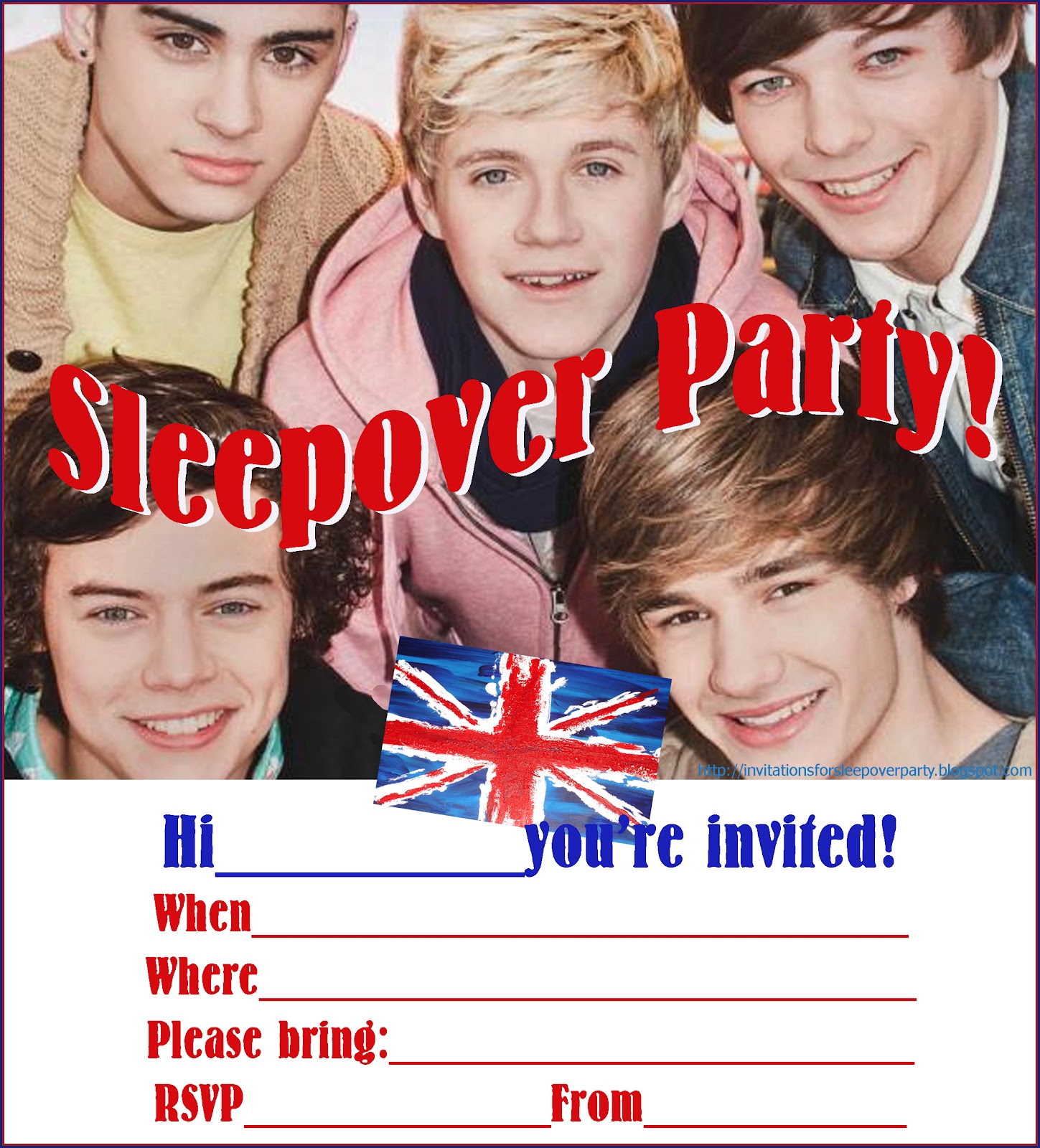 INVITATIONS FOR SLEEPOVER PARTY