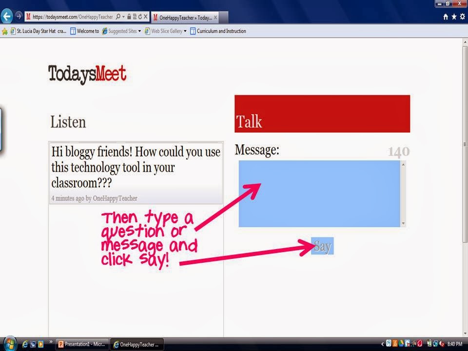 Tried It Tuesday {Today's Meet} - One Happy Teacher