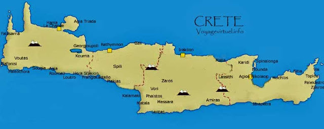 MAP OF CRETE ~ CRETE-GREECE