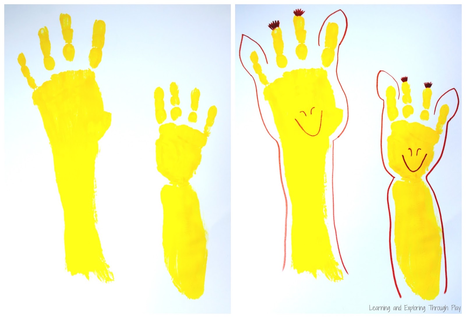 Learning and Exploring Through Play: Giraffe Hand Print Art for World ...