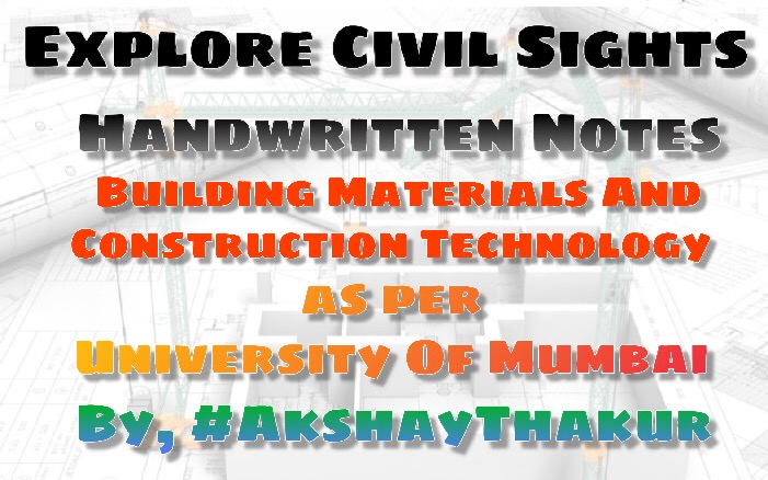 Building Materials & Construction Technology Handwritten Notes [PDF] By ...