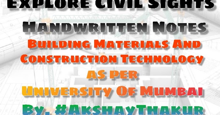 Building Materials & Construction Technology Handwritten Notes [PDF] By ...