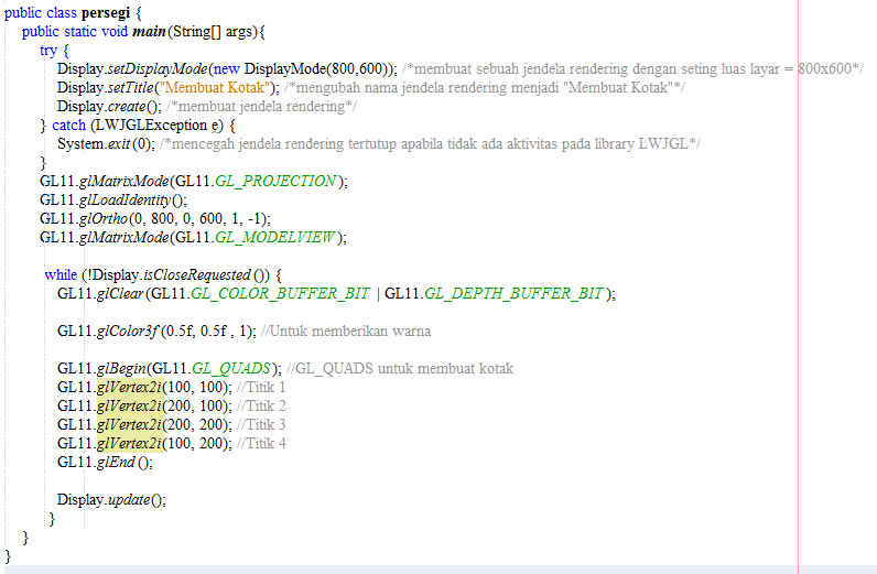 Cara Membuat Kotak dengan OpenGL (LWJGL Netbeans) | AANR Blog