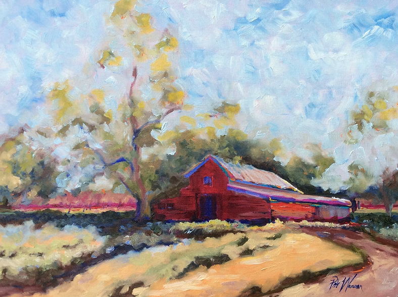 Contemporary Artists of Georgia: Red Barn, Farm Landscape Fine Art ...
