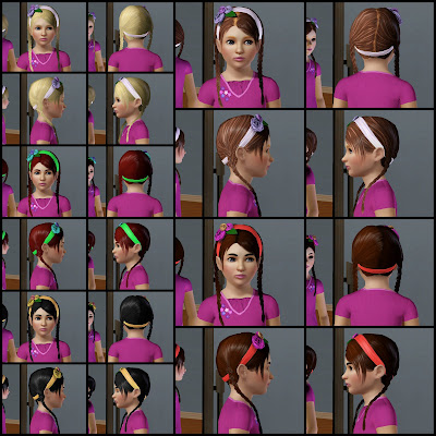 The Sims 3 Store: Hair Showroom: Braids and Purple Roses