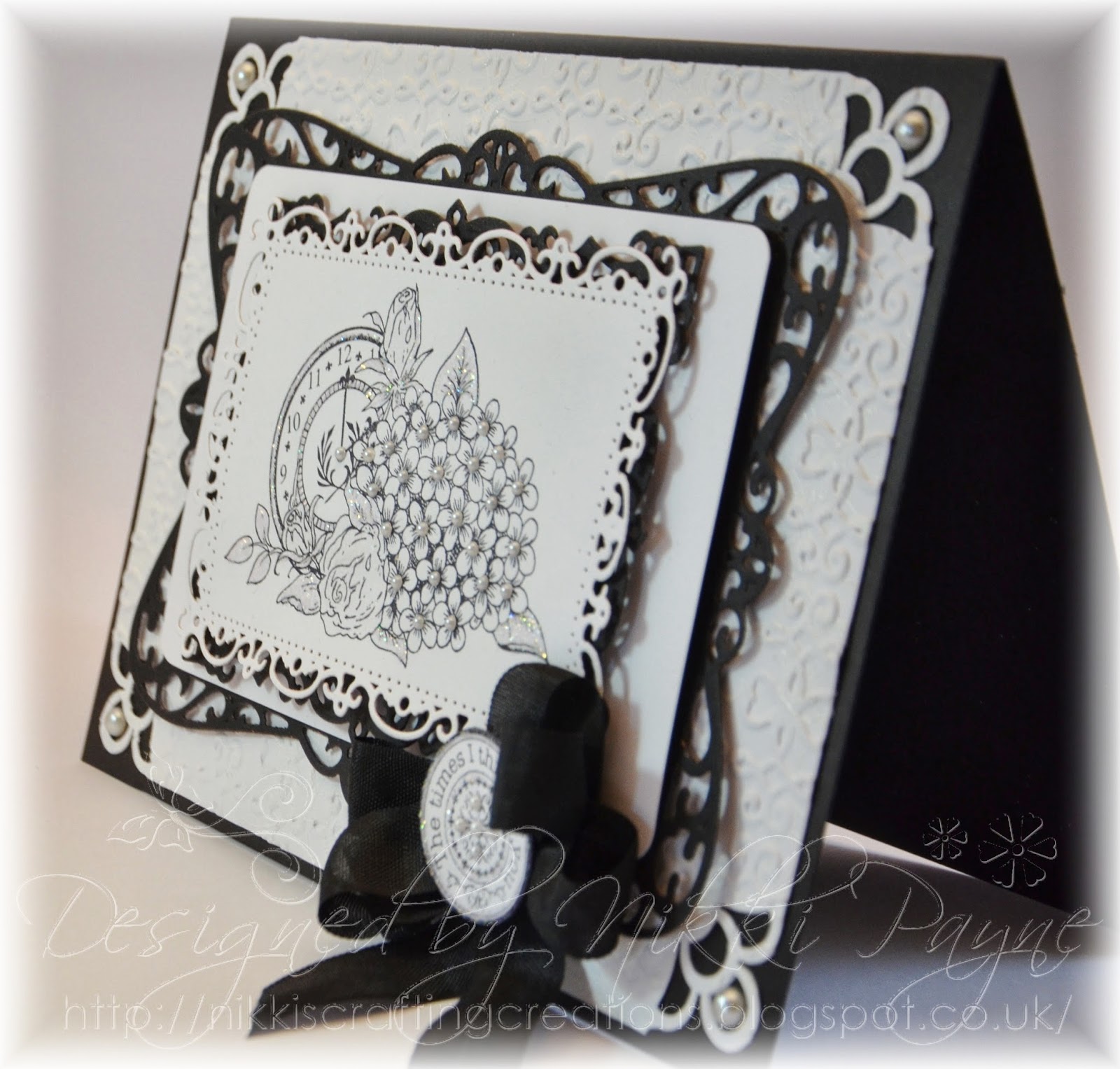 Nikki's Crafting Creations: Blog Candy and a Monochrome card