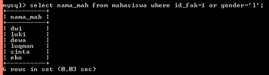 PENGENALAN OPERATOR DASAR SQL