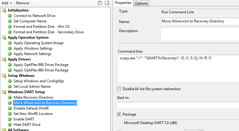 Enterprise Desktop Guidance: SCCM: Deploy Microsoft DART through OSD