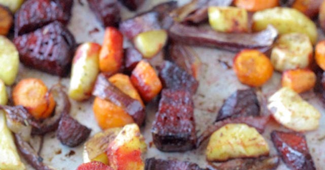 Balsamic Oven-Roasted Root Vegetables | The Rising Spoon