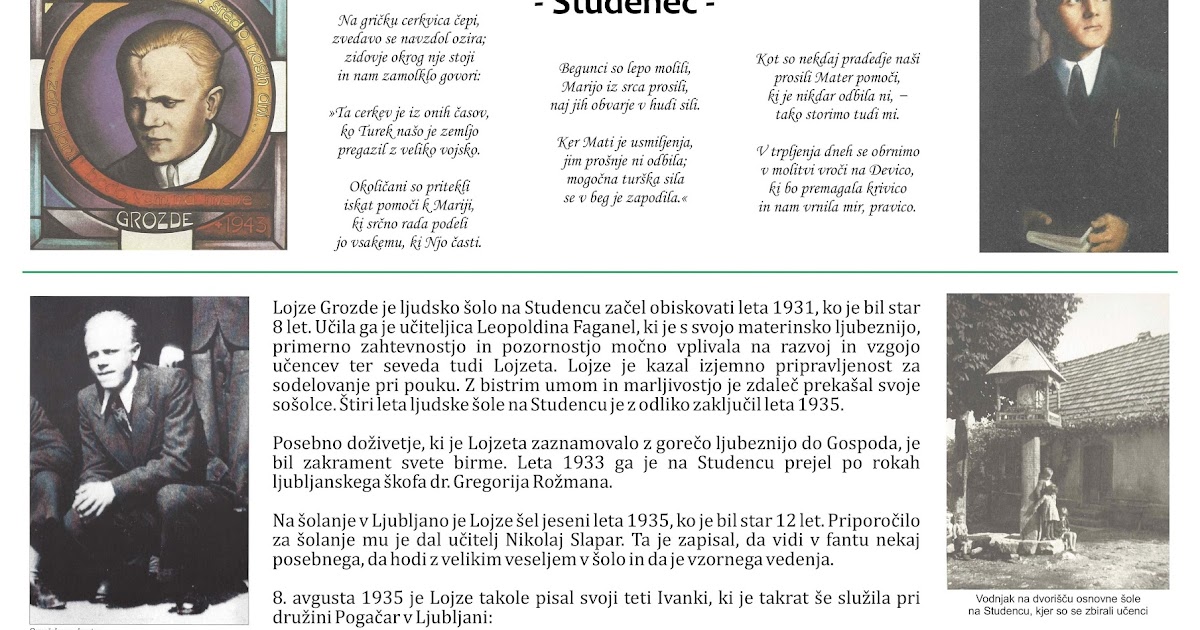 Blaženi Lojze Grozde: Studenec