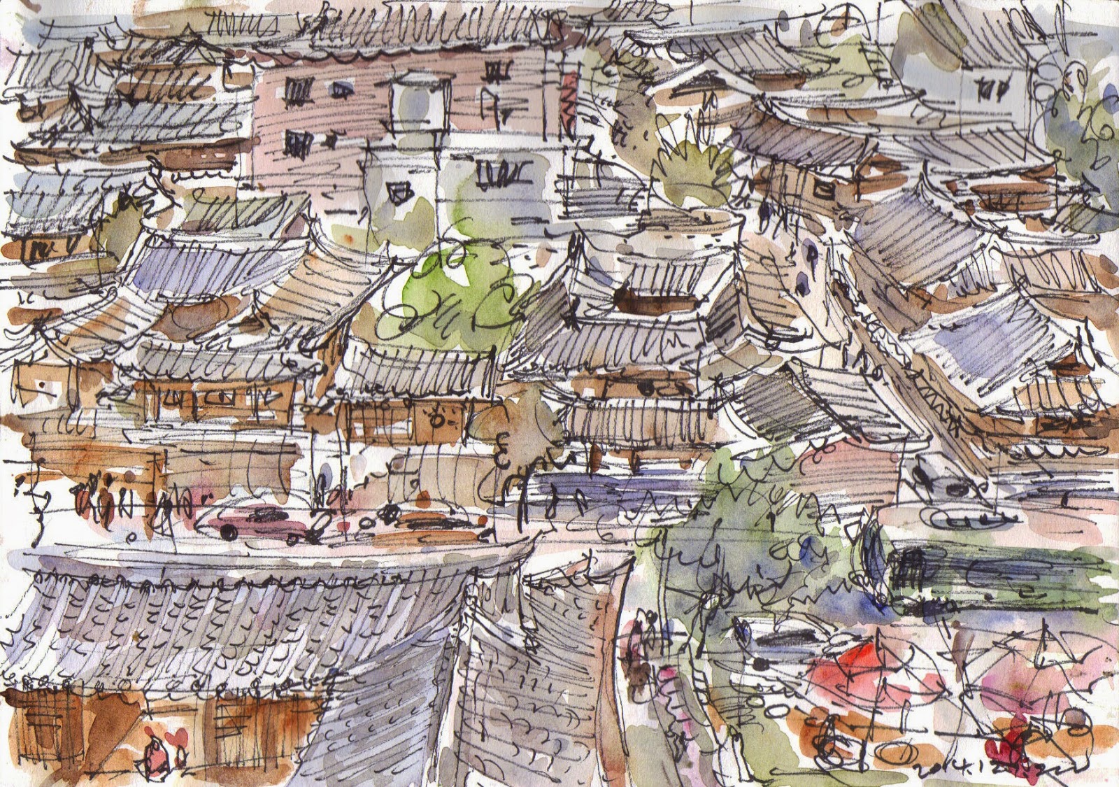 Archiartist Lee: some sketches at Bukchon Hanok Village, Jongno-gu,Seoul