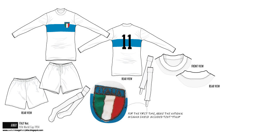 Football teams shirt and kits fan: Italy World Cup 1954 kits completed