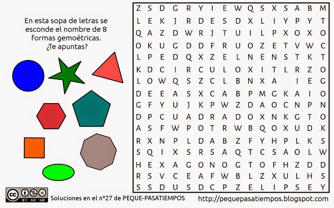 Peque-pasatiempos: Sopas de letras