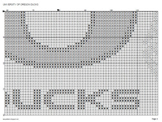 EASY PATTERNS: University of Oregon Ducks cross-stitch pattern