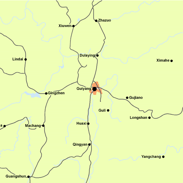 Map of China City Physical Province Regional