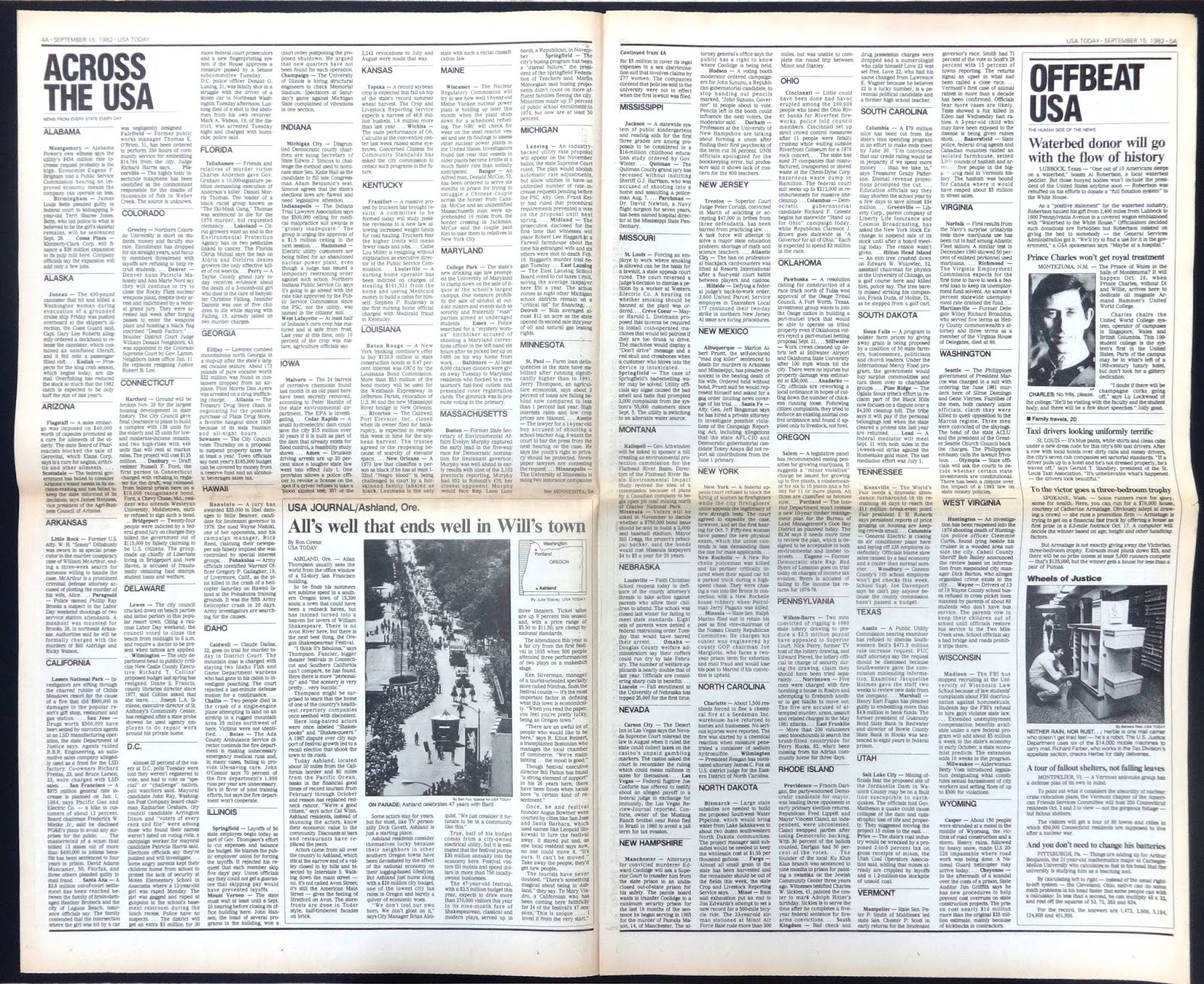 Past Print: USA TODAY / September 15, 1982 / First issue