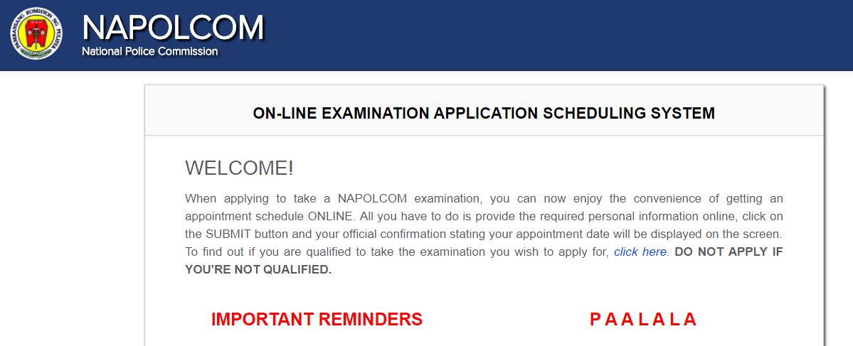 April 2018 NAPOLCOM online application form OLEASS now available
