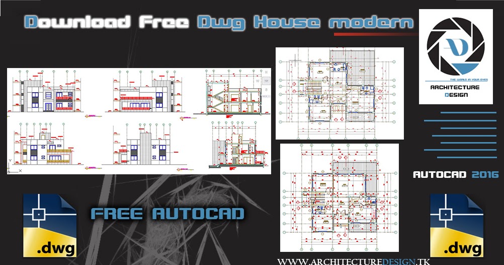 Free Dwg Modern House Design - Architecture Design | sketchup, Dwg ...