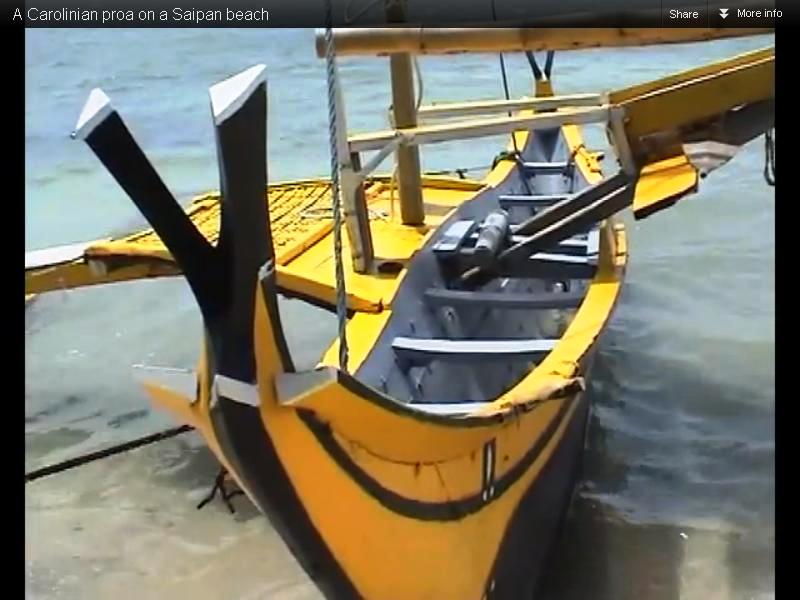 Proa Sailing: A Carolinian proa on a Saipan beach