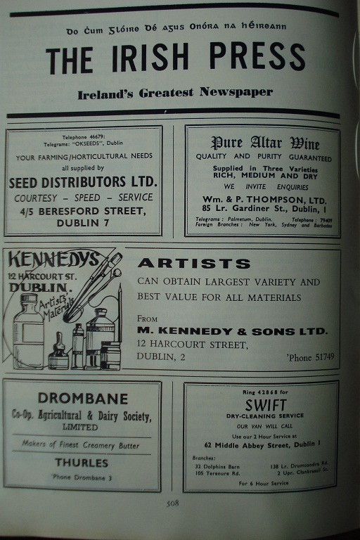dublinoldnew: old irish advertisments 1930s-60s