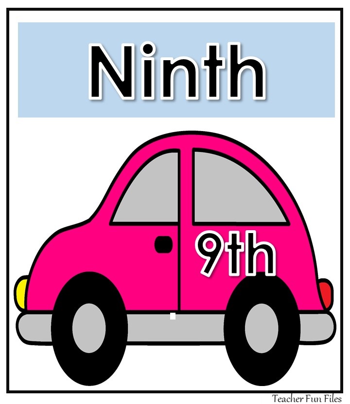 Teacher Fun Files: Ordinal Number Flashcards