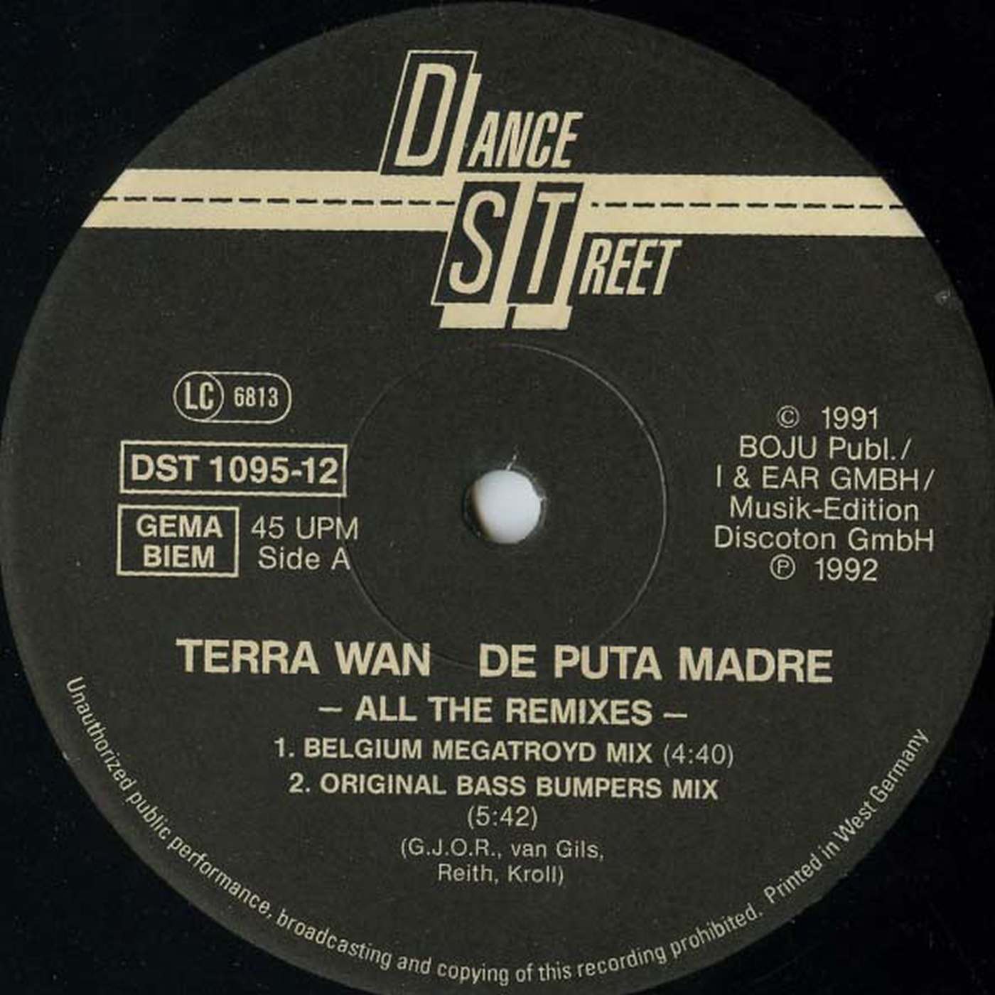 Terra Wan – De Puta Madre (All The Remixes) (Maxi Vinyl) - 1992