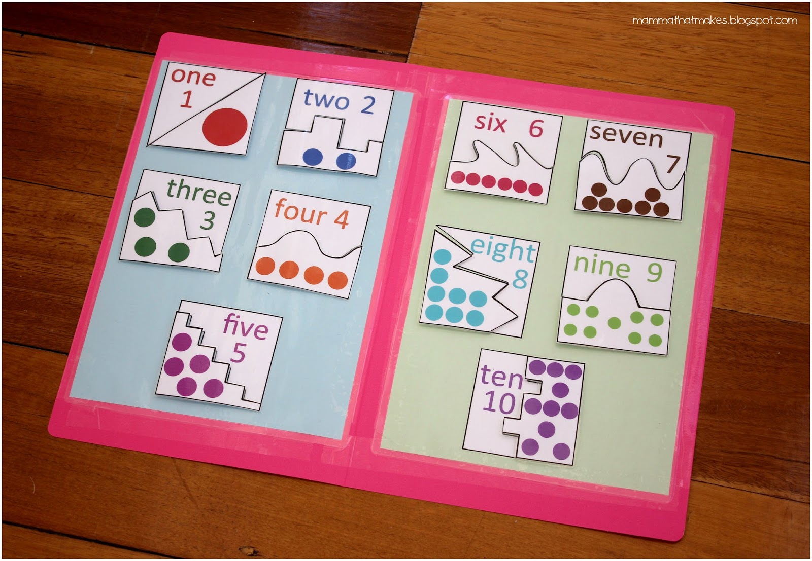Mamma That Makes: Number Puzzle File Folder Game