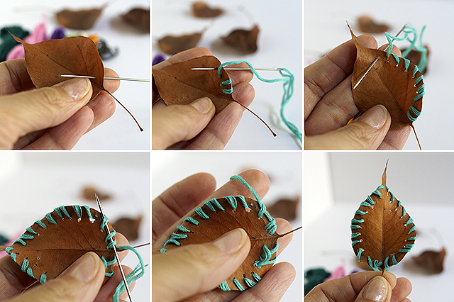 Sewing leaves - Journey into Creativity