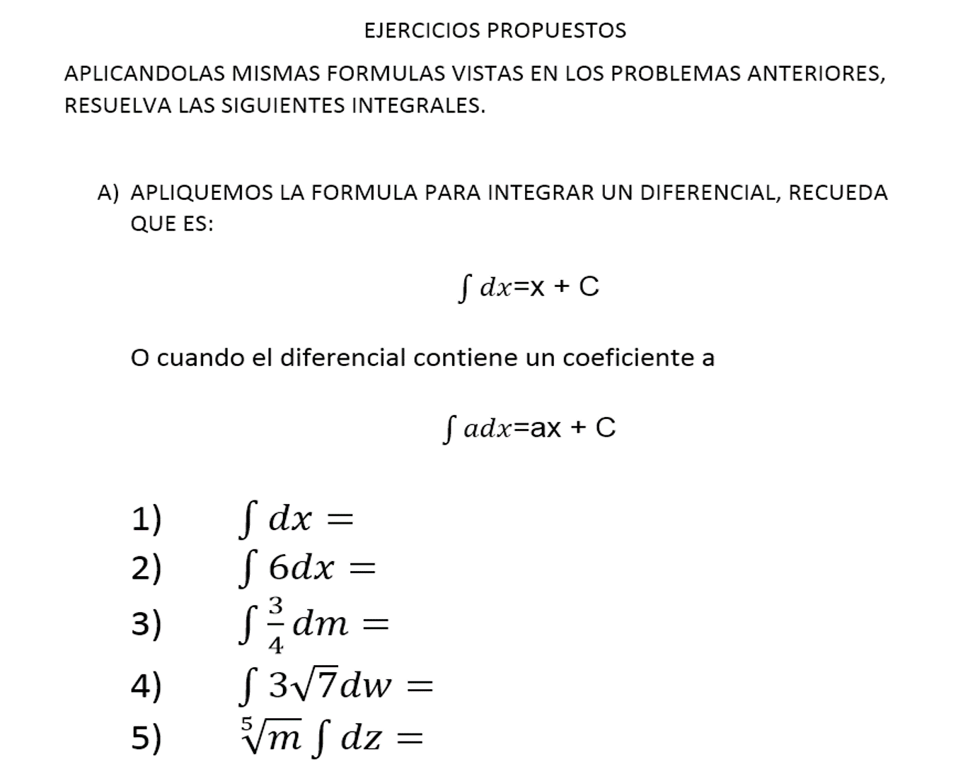 CALCULO INTEGRAL: INTEGRALES INMEDIATAS Y DEFINICIÓN DE INTEGRAL DE UNA ...