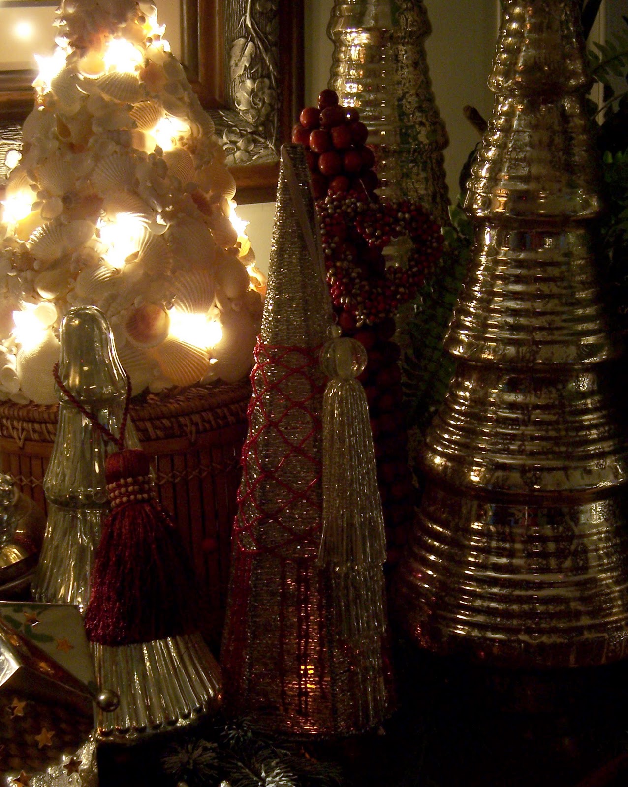 Taditional Tropical Home: Christmas cone trees