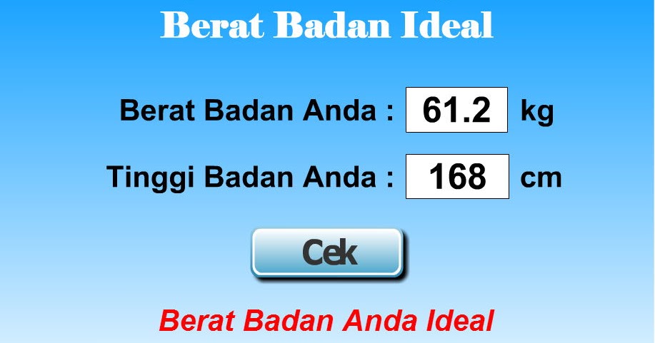 Aplikasi Hitung Berat Badan Ideal Praktis | Berkas Wali Kelas