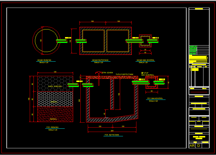 Denah dan Potongan Septictank Dwg Gratis - BLOG ANAK TEKNIK