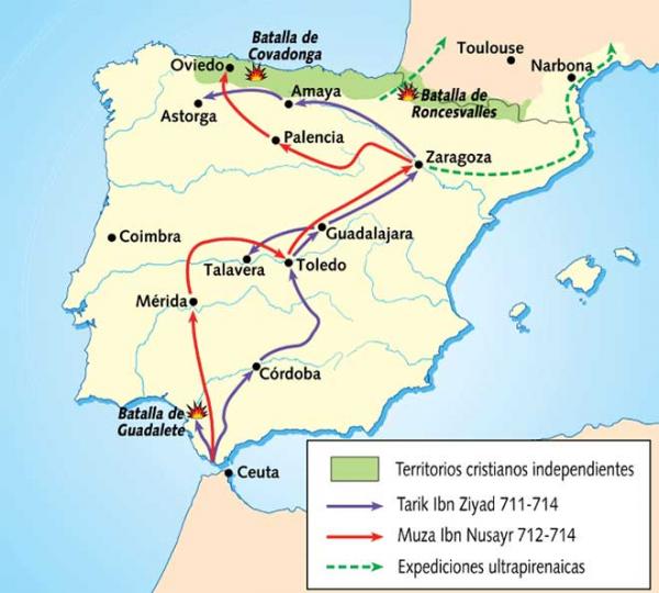 Mapas de la historia de Al Ándalus.