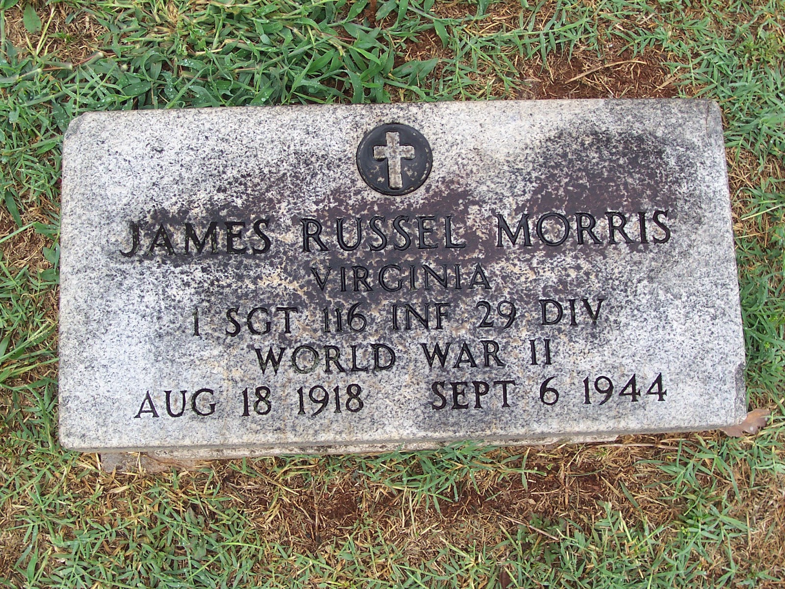 116th Infantry Regiment Roll of Honor: 1SG James Russell Morris