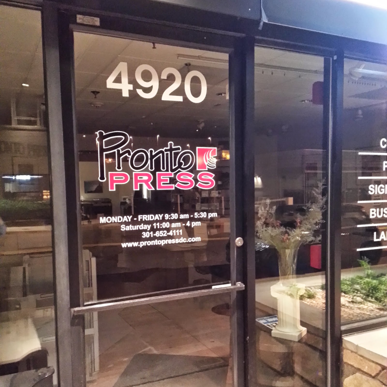 Robert Dyer @ Bethesda Row: PRONTO PRESS INSTALLS SIGNAGE IN BETHESDA ...