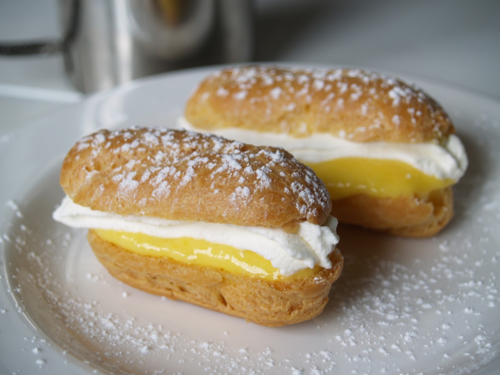Persimmon and Peach: Mini Meyer Lemon Eclairs