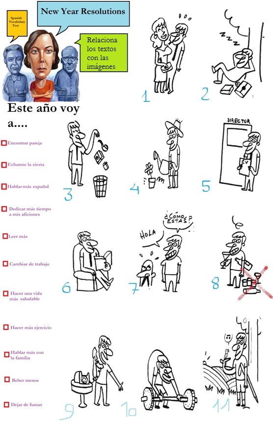 Spanish Test: Spanish Vocabulary Test: New Year Resolutions (A1)