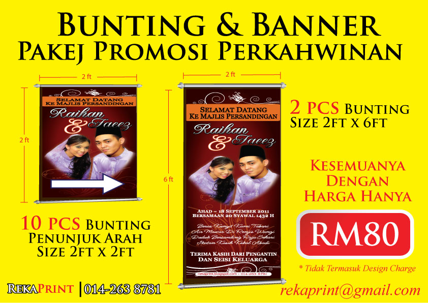 RekaPrint: Promosi Pakej Bunting & Banner Perkahwinan