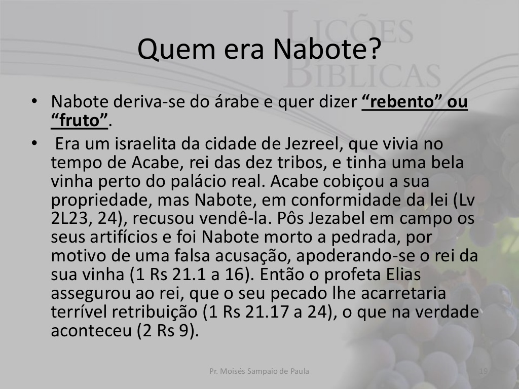 ESCOLA BIBLÍCA DOMINICAL PARQUE DAS DUNAS: SLIDE LIÇÃO 7 - A VINHA DE ...