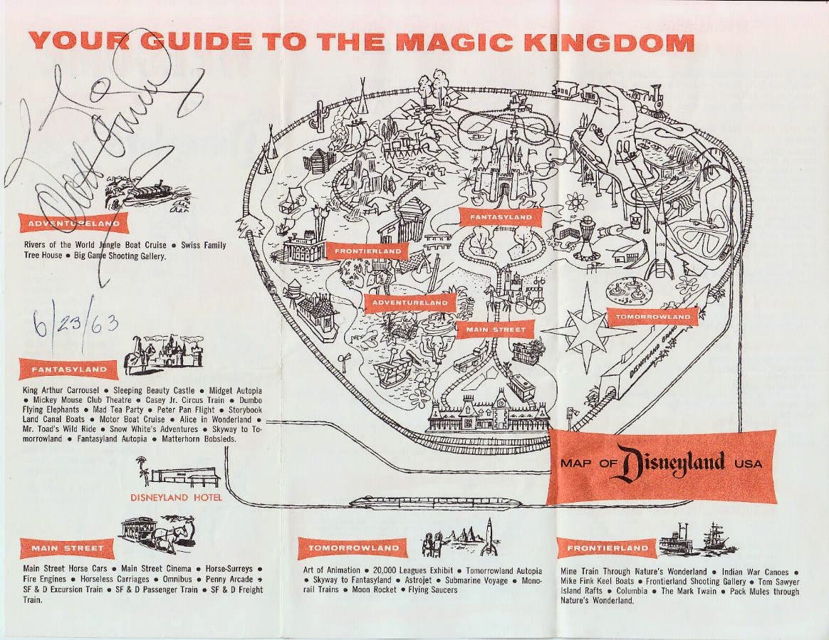 Insights and Sounds: Disneyland Map Autographed by Walt Disney