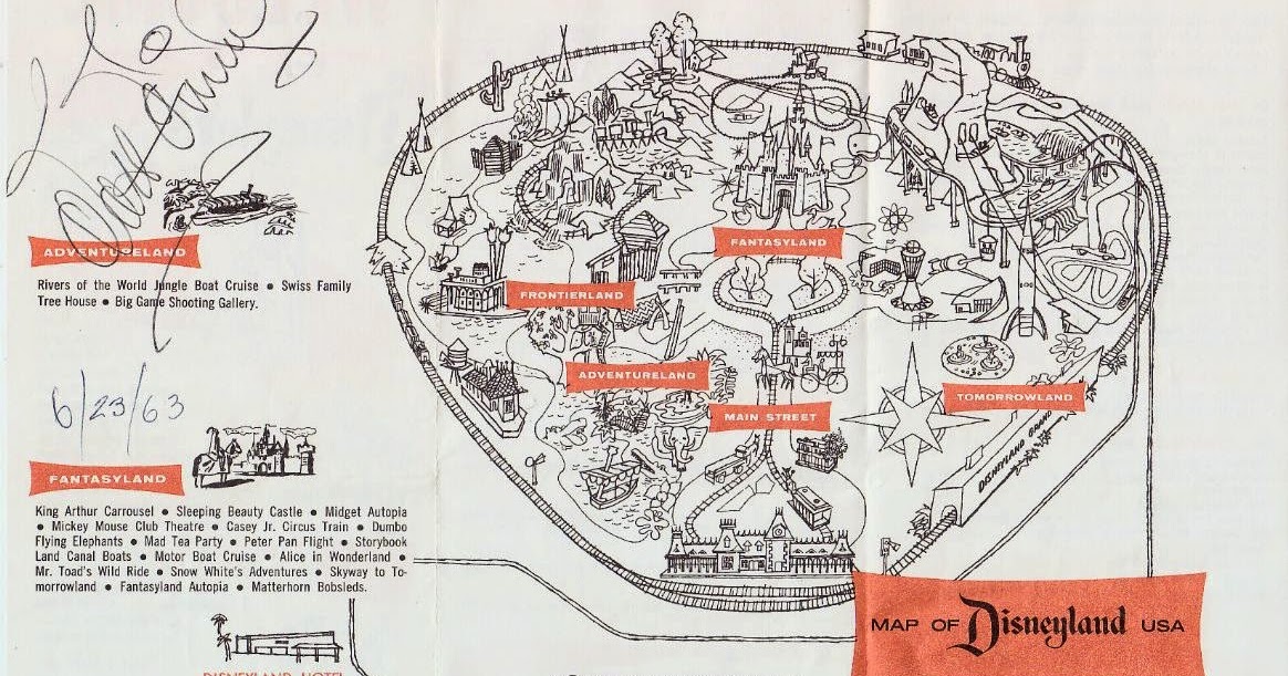Insights and Sounds: Disneyland Map Autographed by Walt Disney