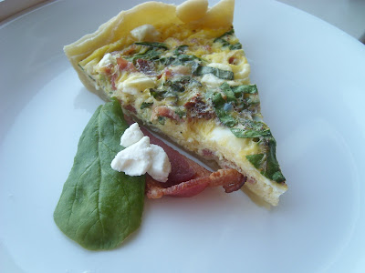 No Kitchen No Problem: Spinach, Bacon, Feta Microwave Quiche