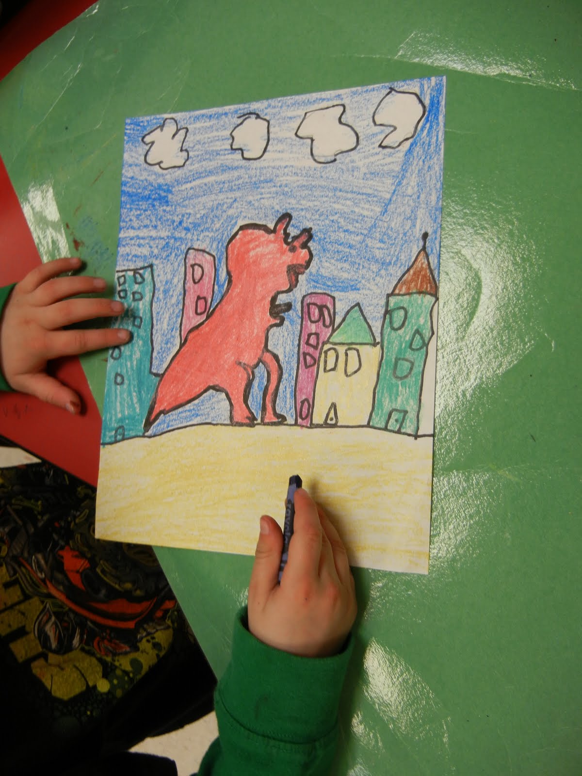 The Modern Art Smock: 1st Grade "If the Dinosaurs came Back" Dinosaur ...